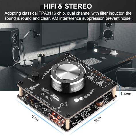 Kit Modul Amplificator Cafuneplus® Stereo 2x50w Bluetooth 50 Hifi