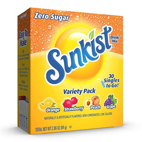 Sunkist Soda Variety Pack Singles To Go Orange