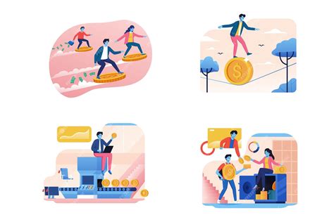 Premium Vector Difference Earn Gold Coins From Passive Income Gain Or