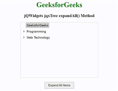 Jqwidgets Jqxtree Expandall Méthode Stacklima