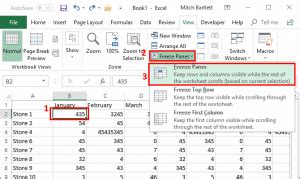 Freeze Or Lock Specific Rows And Columns When Scrolling In Excel