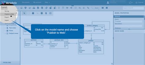 How To Publish Your Vertabelo Model On The Web Vertabelo Database Modeler