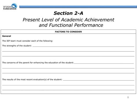 Ppt Section 2 Present Level Of Academic Achievement And Functional Performance Podcast Script