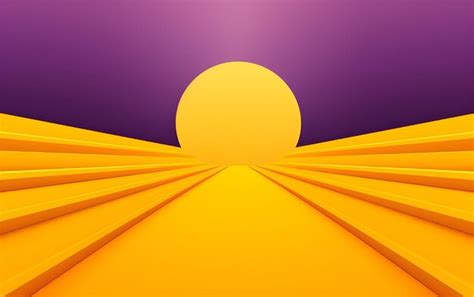 Premium Ai Image Minimalist Purple On A Yellow Background Negative Space Symmetrical Flat Vector