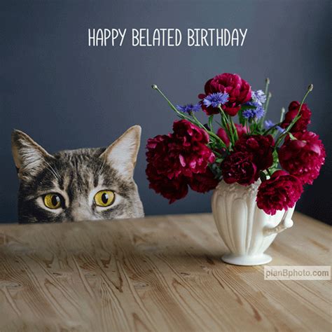 Happy Belated Birthday Images Animated With Flowers