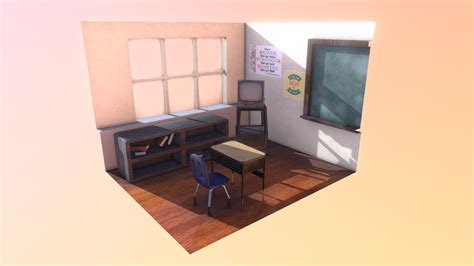 Classroom Diorama 3d Model By Djj3624 [f4d4edb] Sketchfab