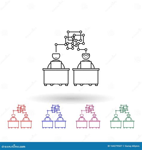 Bad Communication With Colleague Multi Color Icon Simple Thin Line Outline Vector Of Colleague