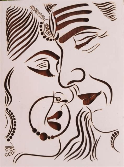 Lasercut Shiv Parvati Stencil Laser Cutting Stencil Design Safidoncraft
