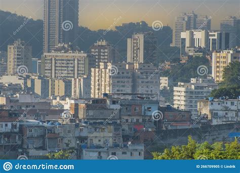 Rio De Janeiro Downtown And Favela Stock Image Image Of Landmark