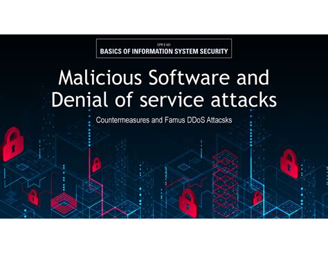 Module 4 Countermeasures And Famous Ddos Attacks Malicious Software And Denial Of Service