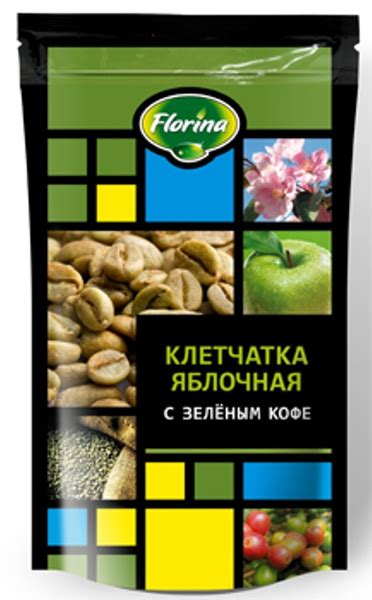Florina Клетчатка Яблочная с зеленым кофе, в дой-пак - купить с ...