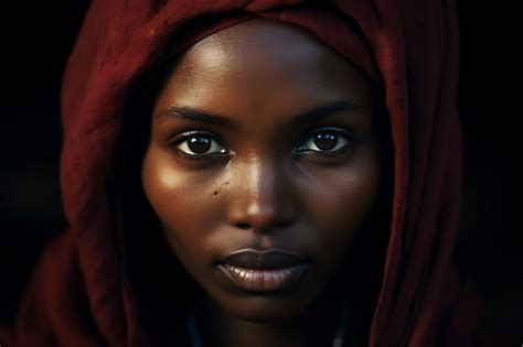 Premium Photo Black Womans Closeup Porttrait Watching At Camera