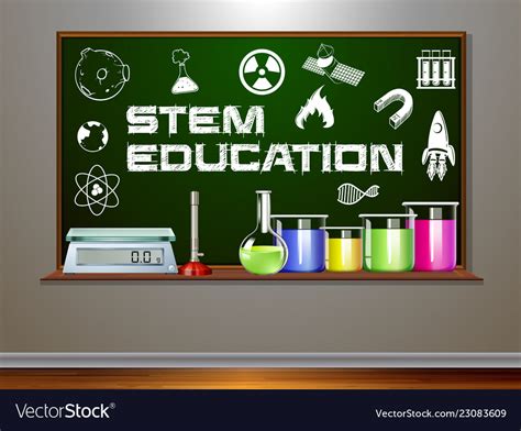 Stem Education On Blackboard Royalty Free Vector Image