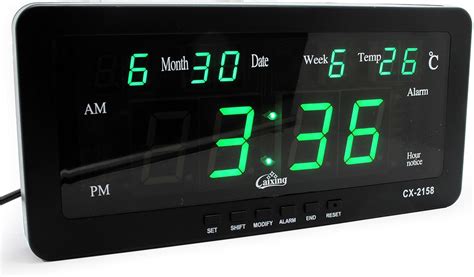 Large Digital Led Calendar Clock Temperature Day And Date Display Table