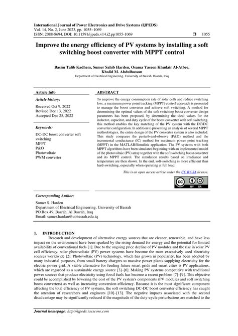 Pdf Improve The Energy Efficiency Of Pv Systems By Installing A Soft