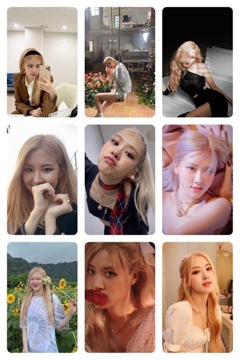 Rosé Photocards Sticker Tasarımı Fotoğraf Kolaji Black Pink