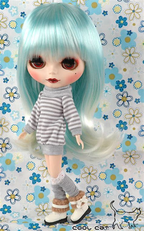 Blythe Pullip Doll Lovely Thin Stripe Clothes High Collar Etsy