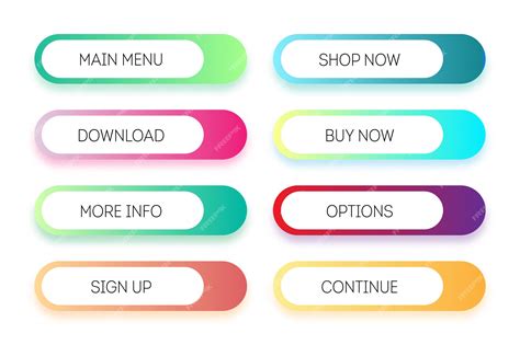 Premium Vector Vector Set Of Modern Gradient App Or Game Buttons User Interface Web Button