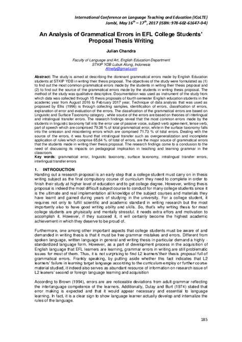 Pdf An Analysis Of Grammatical Errors In Efl College Students