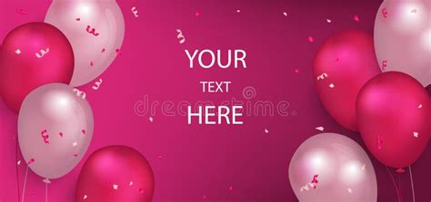 3d Glossy Balloons Banner Or Flyer Template Stock Vector Illustration