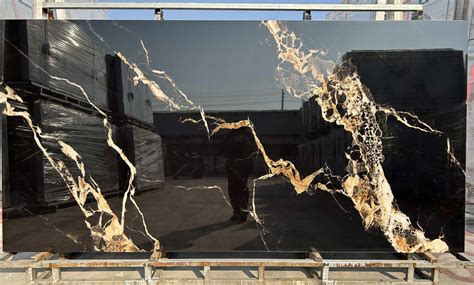 Lauren Black And Gold Marble Sla China Marble Slabs For Kitchen