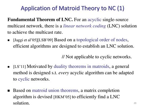 Ppt Connections Between Network Coding And Matroid Theory Powerpoint