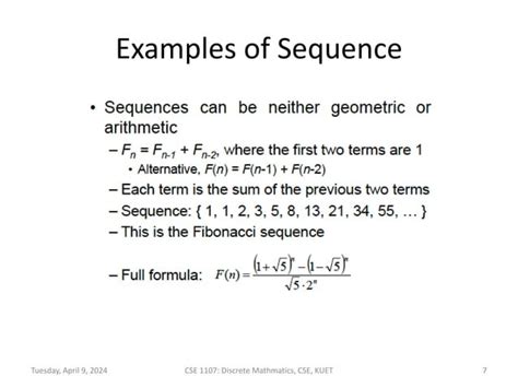 Sequence And Sums In Discrete Mathmaticspptx