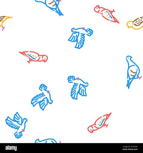 Bird Flying And Eggs In Nest Vector Seamless Pattern Stock Vector Image And Art Alamy