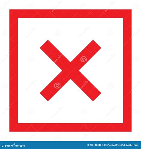 Cross Mark Icon X Sign Simple Error Design Vector Illustration False Choice Symbol Stock