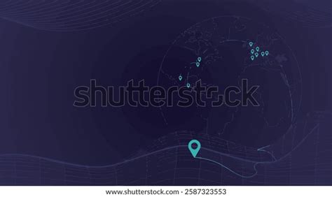 Digital Illustration Global Map Location Markers Stock Vector Royalty