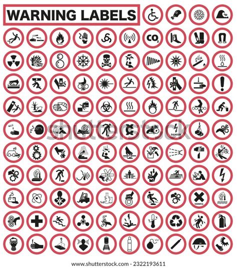 Collection Warning Safety Signs Set Safety Stock Vector Royalty Free Shutterstock