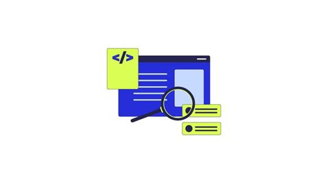 Evaluando Programación Código Con Lupa 2d Objeto Animación Codificación Programa Lupa