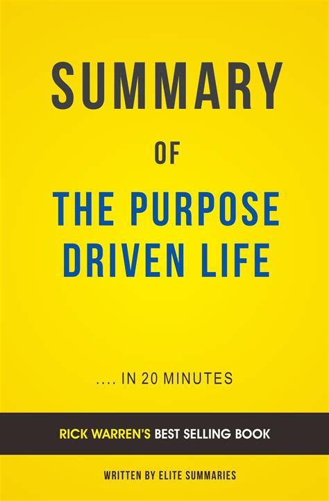 Purpose Driven Life Summary At Deborah Frias Blog