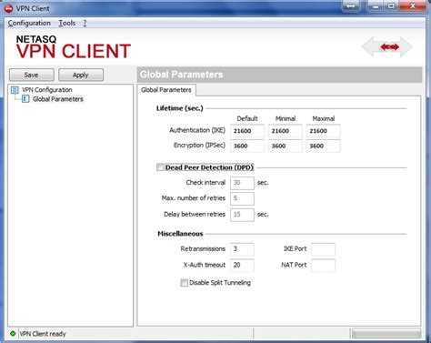 [kb3571] how do i configure my netasq ipsec vpn client for use with