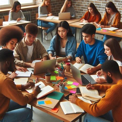 Students Working In Classroom Premium Ai Generated Image