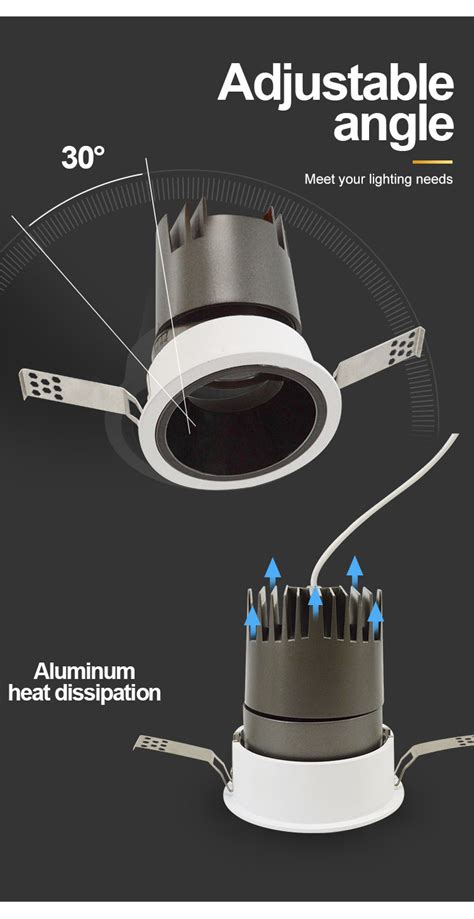 조정 가능한 12w Led 오목한 천장 스포트라이트 코브 다운 라이트 의 고품질 조정 가능한 12w Led