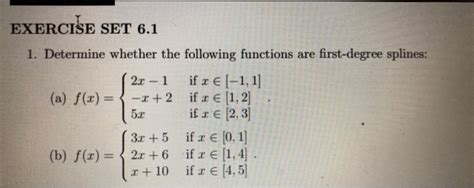 solved exercise set 6 1 1 determine whether the following
