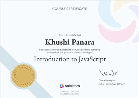 Khushi Panara On Linkedin Completed Introduction To Javascript Course