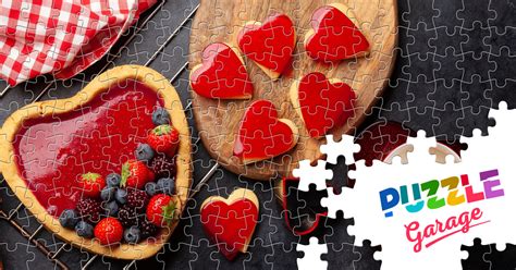 하트 모양의 베리 파이 직소 퍼즐 집 음식 Puzzle Garage