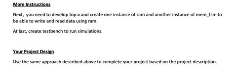 part 1 in your sram design write 4 b1010 into the