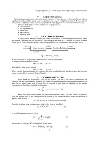 Design Approach Of Colour Image Denoising Using Adaptive Wavelet PDF