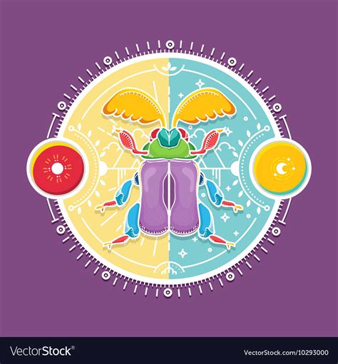 Beetle Bug Design Elements With Line Graphic Vector Image