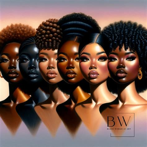Melanin Digital Download Prints Black Woman Portrait Ai Art Wall