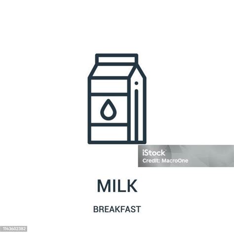 아침 식사 컬렉션에서 우유 아이콘 벡터입니다 얇은 라인 우유 개요 아이콘 벡터 일러스트 레이 션입니다 0명에 대한 스톡 벡터 아트 및 기타 이미지 Istock