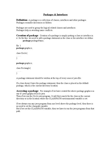 unit iv packagesandinterfaces pdf class computer programming