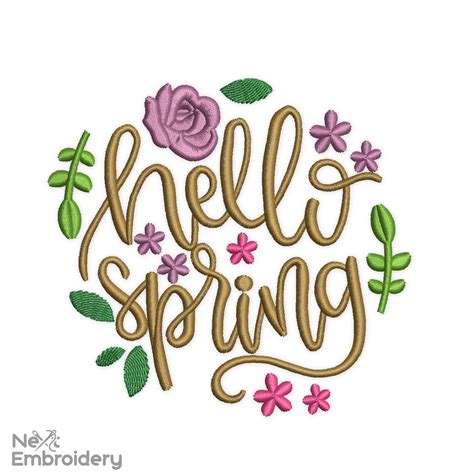 Hello Spring Embroidery Design Nextembroidery