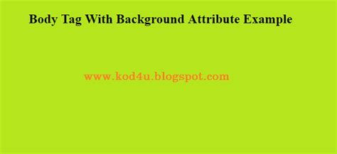 HTML Body Tag With Background Example