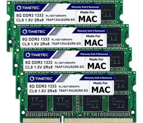 Kit Timetec De 32 Gb 4 X 8 Gb Compatible Con Apple Ddr3 13 Cuotas Sin Interés