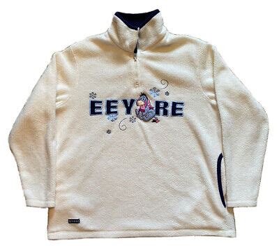 Disney Eeyore Embroidered Fleece Quarter Zip Pullover Size Large Ebay