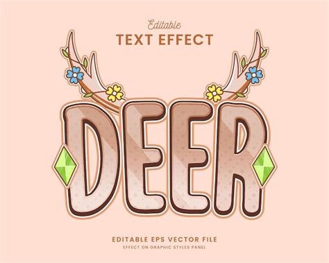 Premium Vector Decorative Deer Editable Text Effect Vector Design